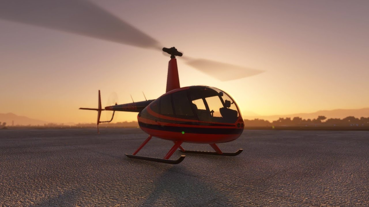 MSFS2020 / RSP R44 Raven II / TG-MSG Livery / Sunset Landing - YouTube