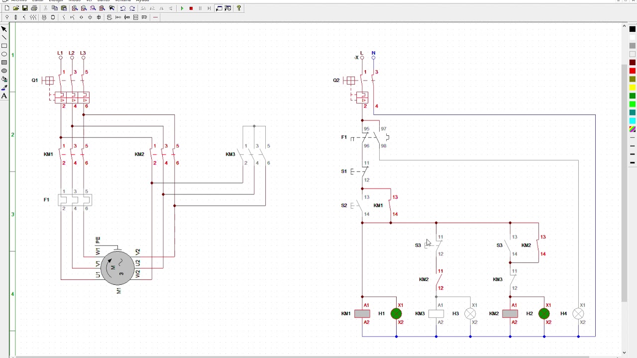 CADe SIMU: Practica 16B1 estrella triangulo manual - YouTube
