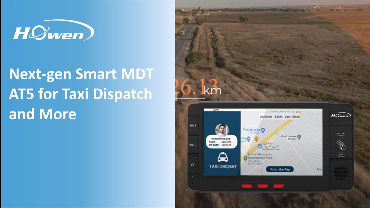 Howen Technologies | Next-gen Smart MDT AT5 for Taxi Dispatch and More - YouTube