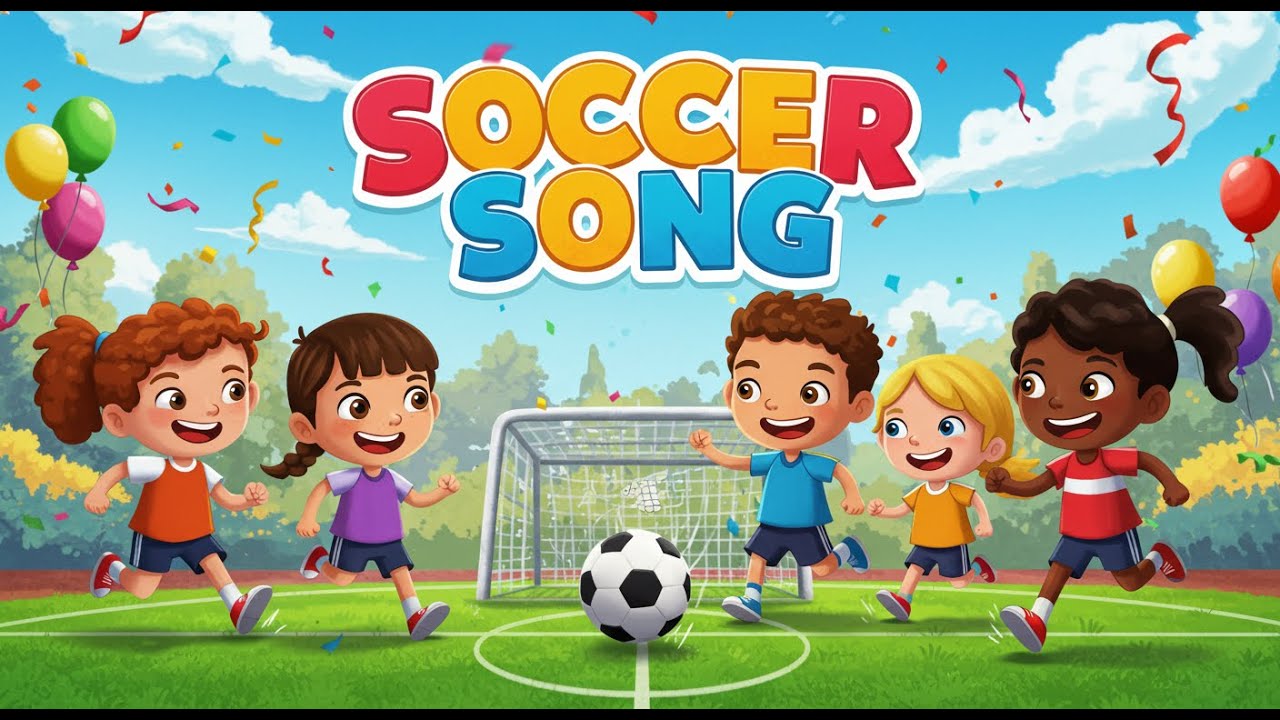Soccer Song for Kids | Fun Children’s Cartoon Nursery Rhyme with Soccer ...