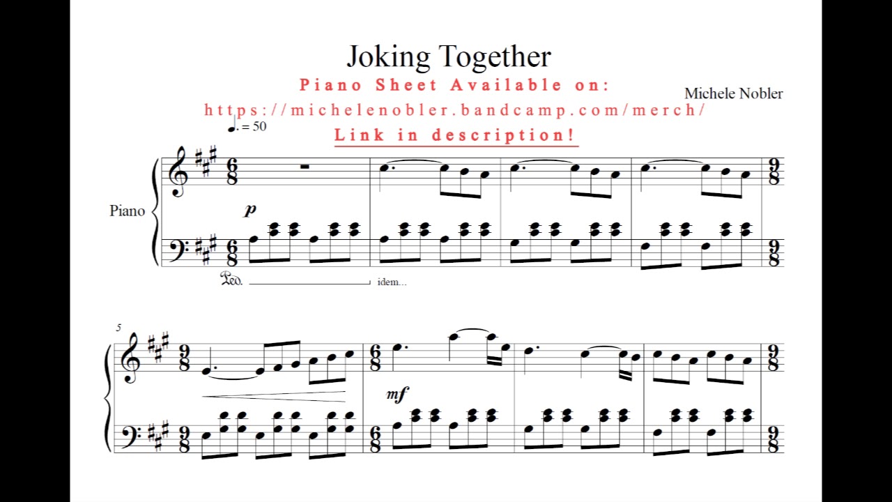 Joking Together - Piano Sheet Music - Michele Nobler - YouTube