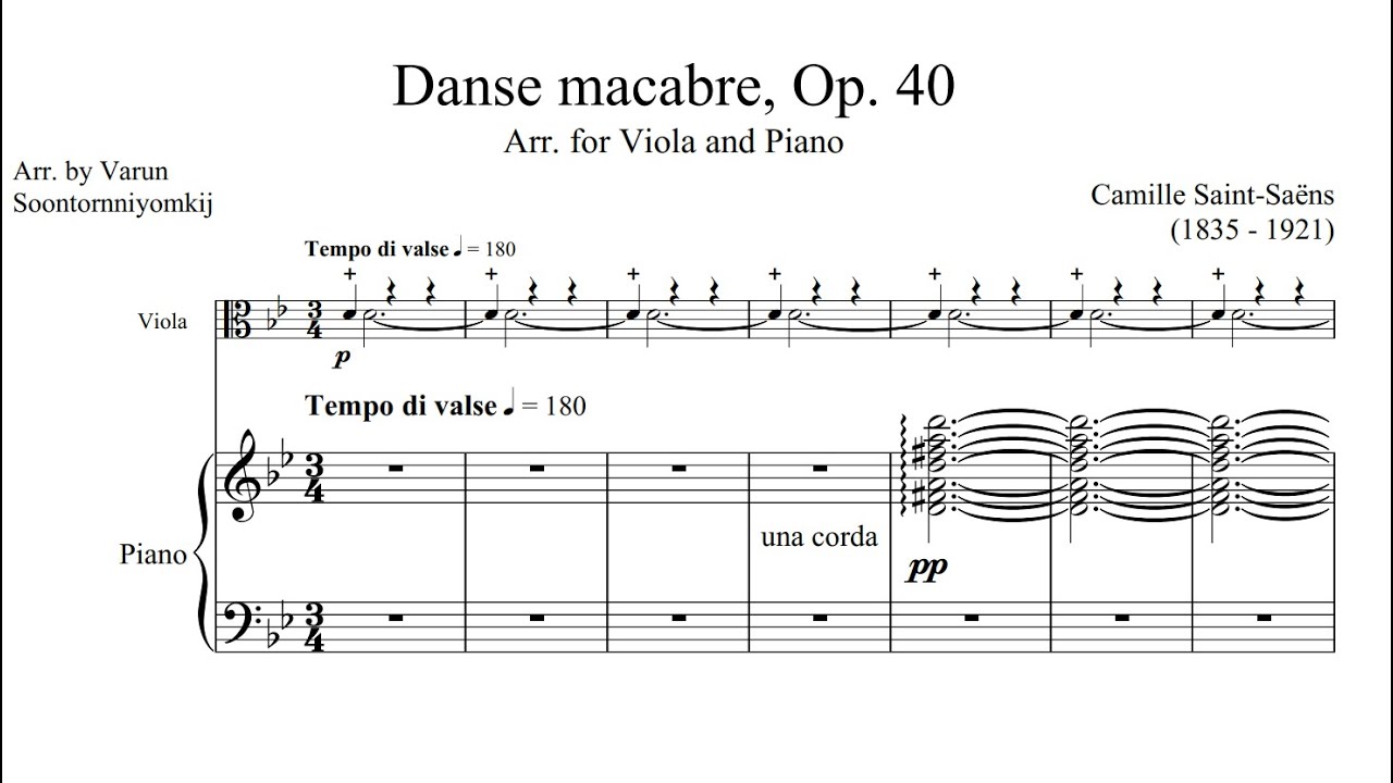Saint-Saëns: Danse Macabre (arr. for viola and piano) - YouTube