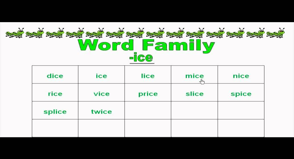 Word Family "ice" - YouTube