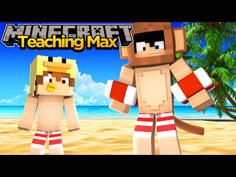 MINECRAFT- TEACHING MAX TO SWIM!!! - YouTube