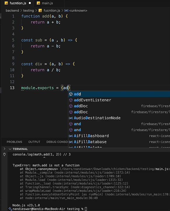 How To Import A Specific Function From One Module To Another In Nodejs Coding Reactnative