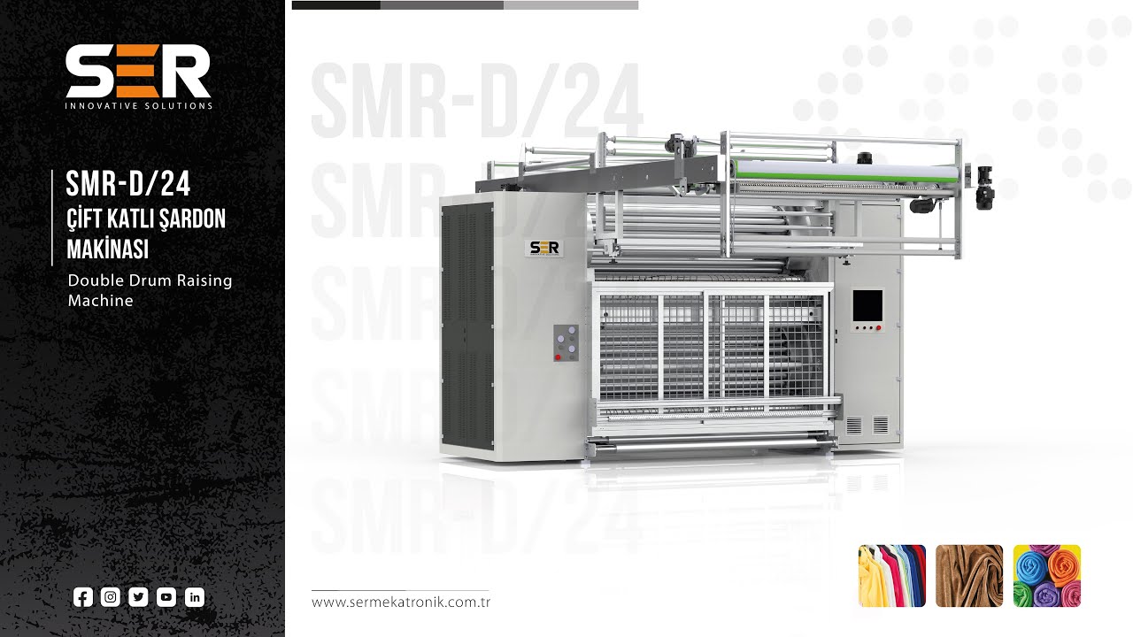 SER Çift Katlı Şardon Makinası / SER Double Drum Raising Machine - YouTube