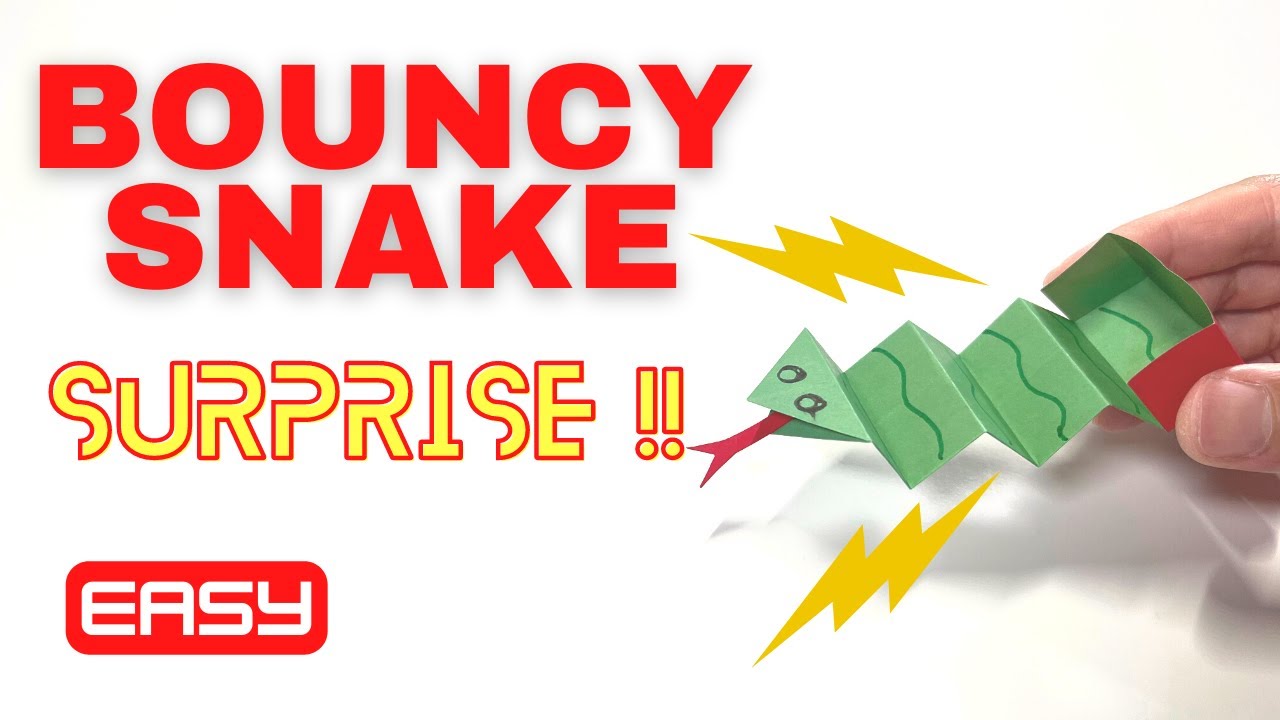 Paper Bouncy Snake 🐍 | Origami Snake In A Box Fidget Toy Antistress ️ ...