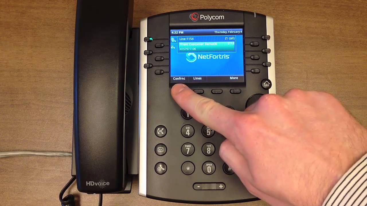 Polycom VVX410 - 3-Way Calls - YouTube