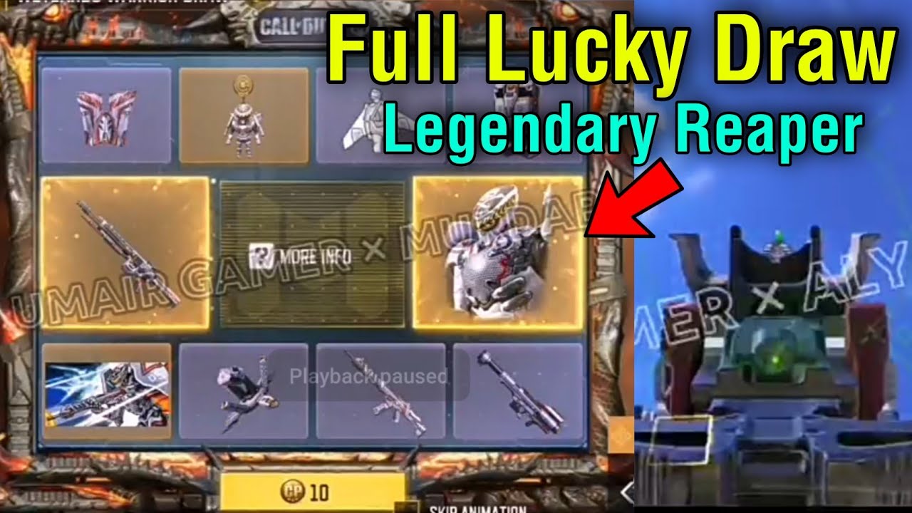 GAMEPLAY AND FULL LUCKY DRAW REWARDS OF LEGENDARY REAPER + M4LMG ...