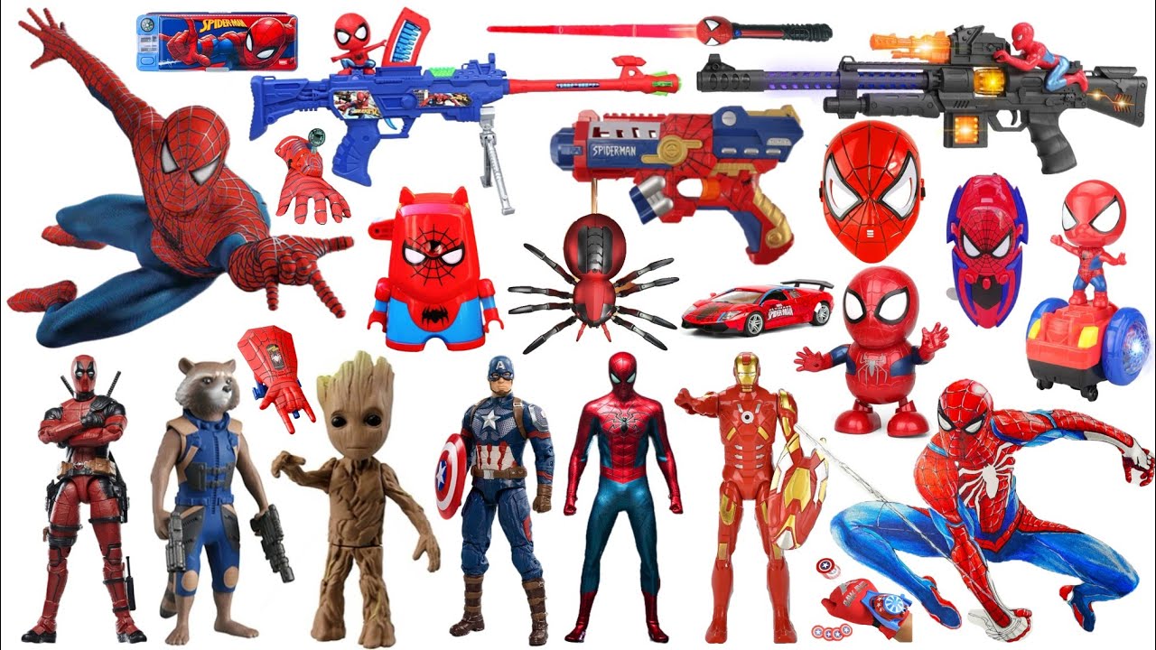 Spider Man action doll | Marvel popular toy collection | Marvel toy gun ...