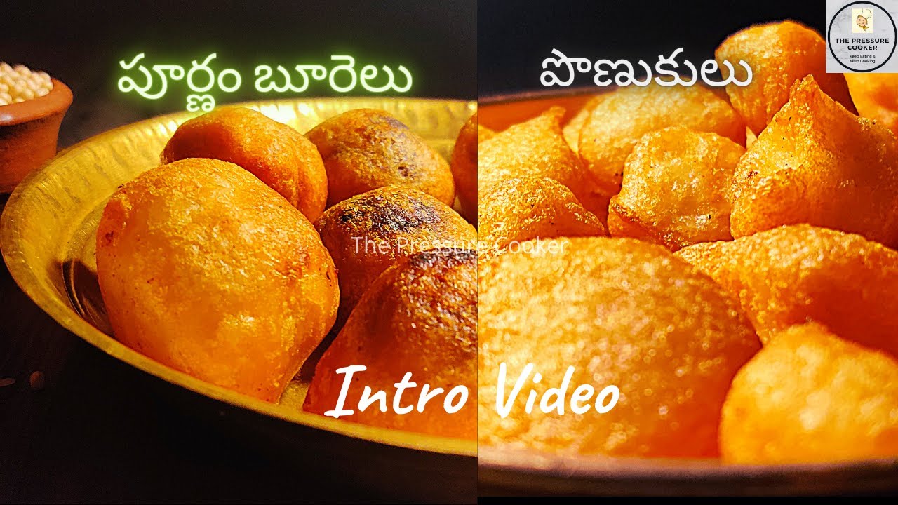 Traditional Sweet Recipes Intro Video|Pooranm Boorelu|Ponukulu - YouTube