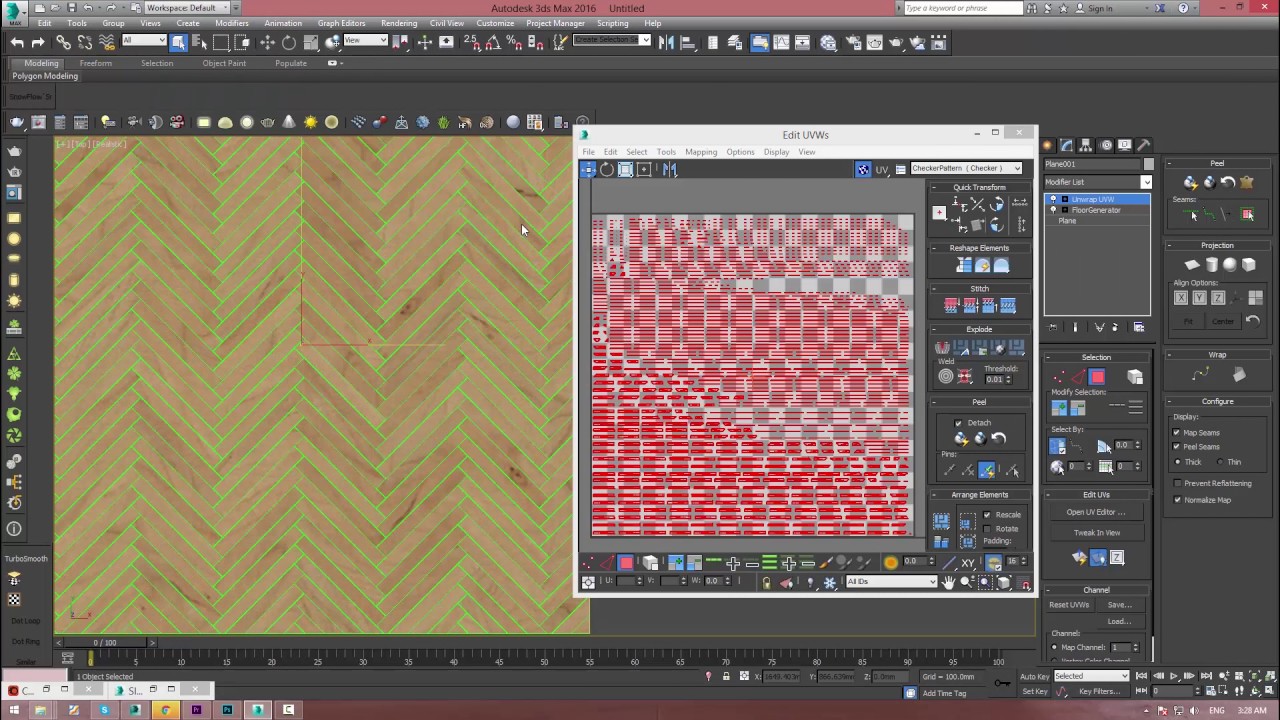 3dmax Wood floor mapping - YouTube
