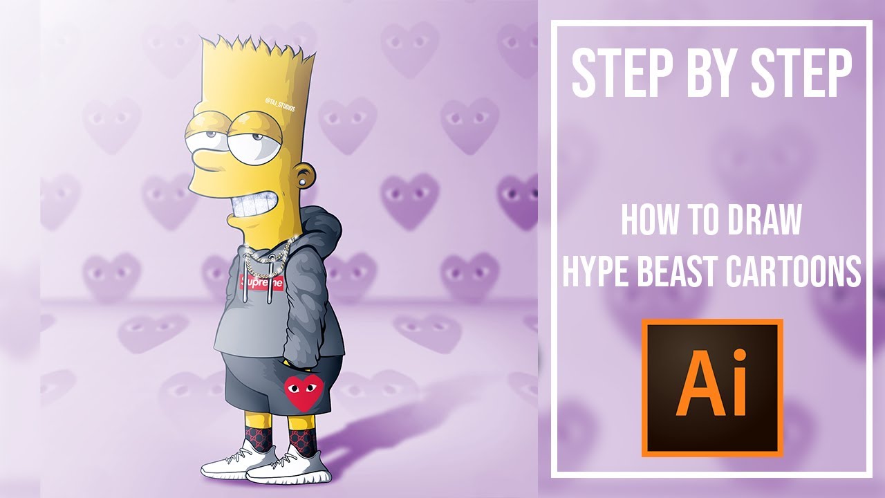 How to draw HYPE BEAST CARTOON'S in Adobe Illustrator - YouTube