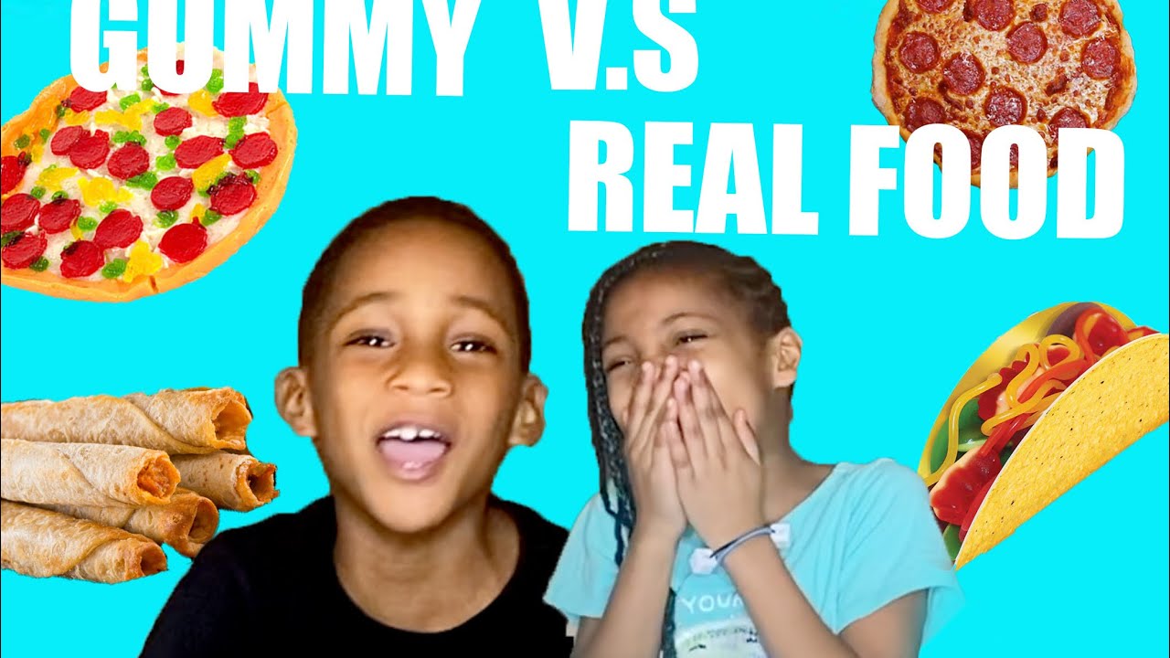 GUMMY V.S REAL FOOD {delicious] - YouTube