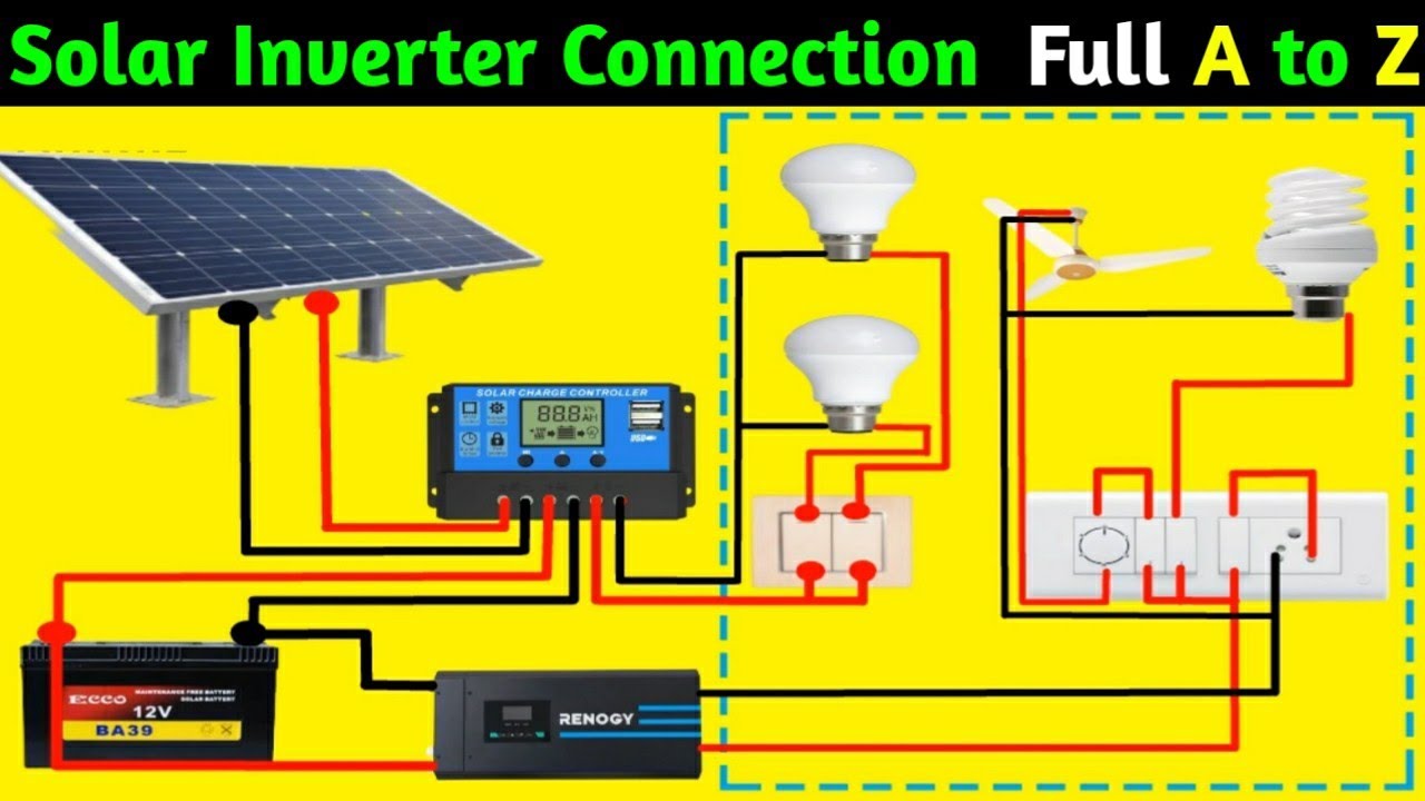 Solar inverter connection to off grid || Solar panel connection for ...