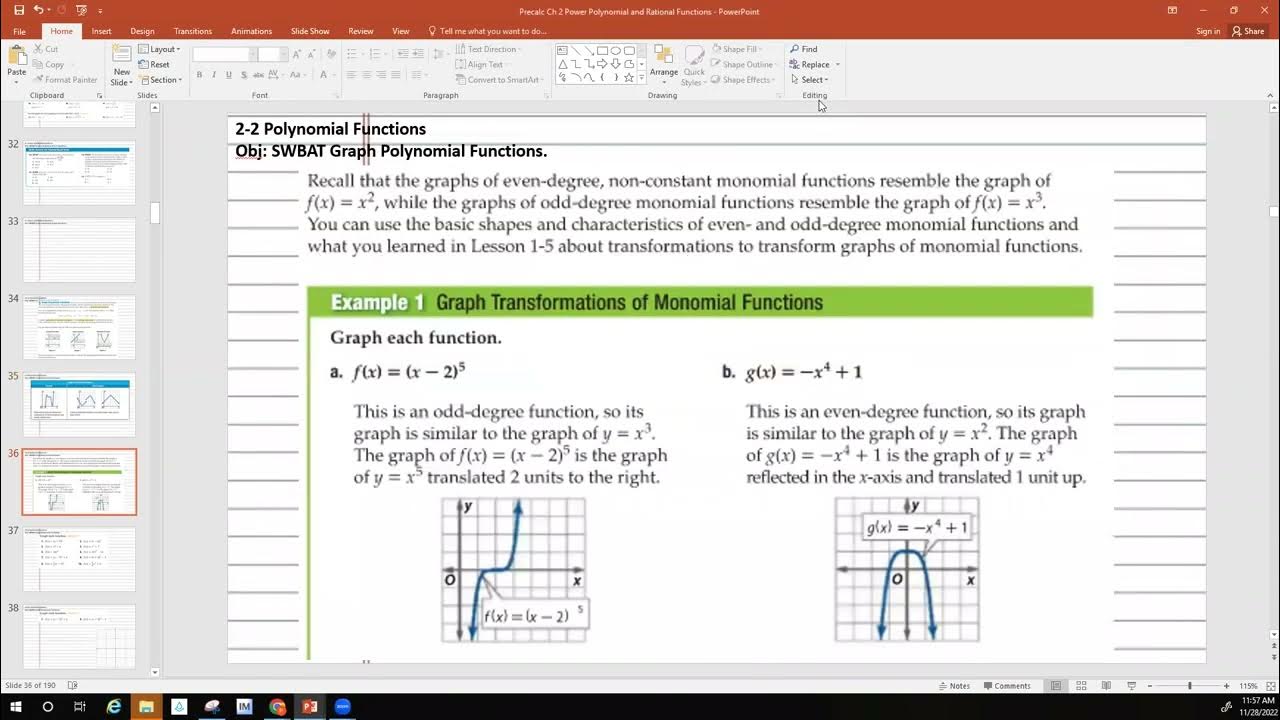 Precalc 2-2 Polynomial Functions 1 - YouTube