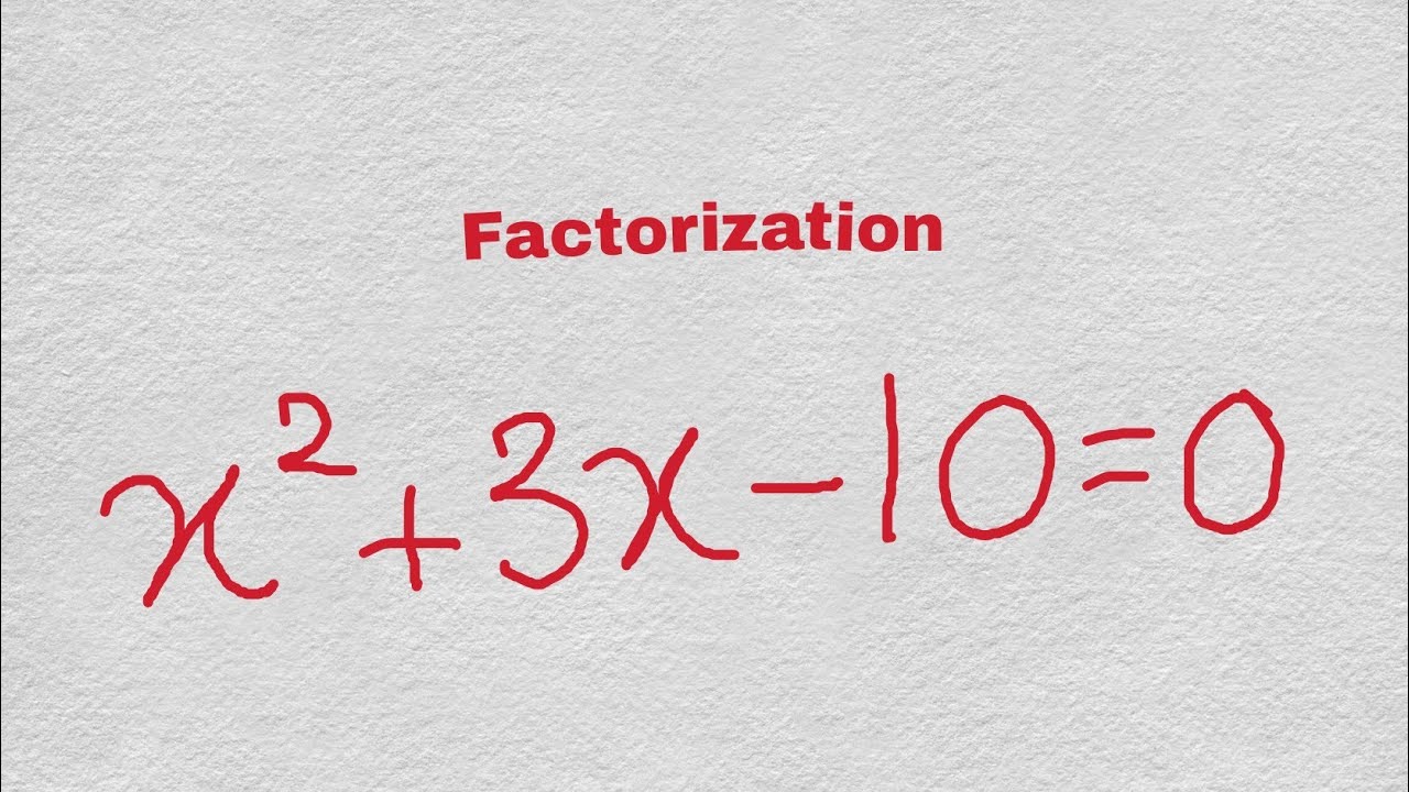 Factorization Of Quadratic Equation Youtube