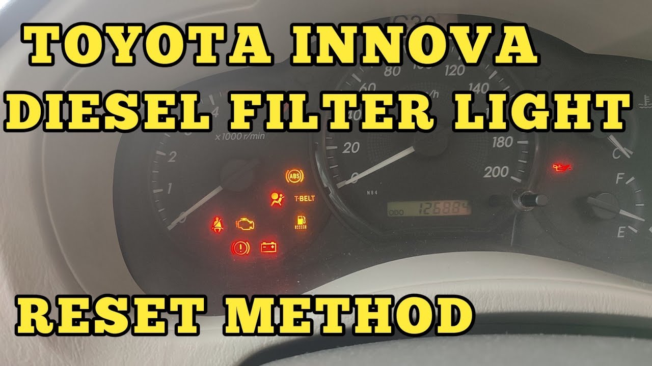 Toyota innova Diesel Filter Light Reset manual // malayalam - YouTube