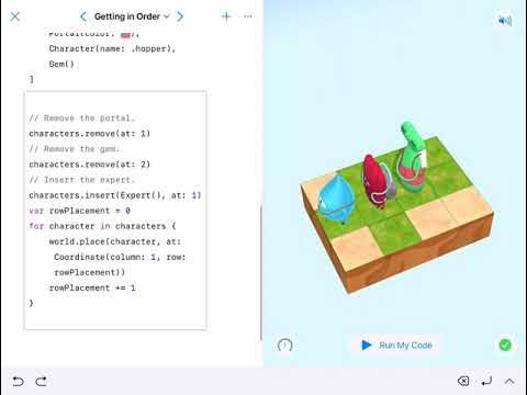 Getting in Order - Swift Playgrounds Learn to Code 2 with Explanation - YouTube
