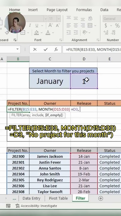 Create Dynamic Filtering Data In Excel Excel Exceltips Exceltricks Excelhacks Shorts