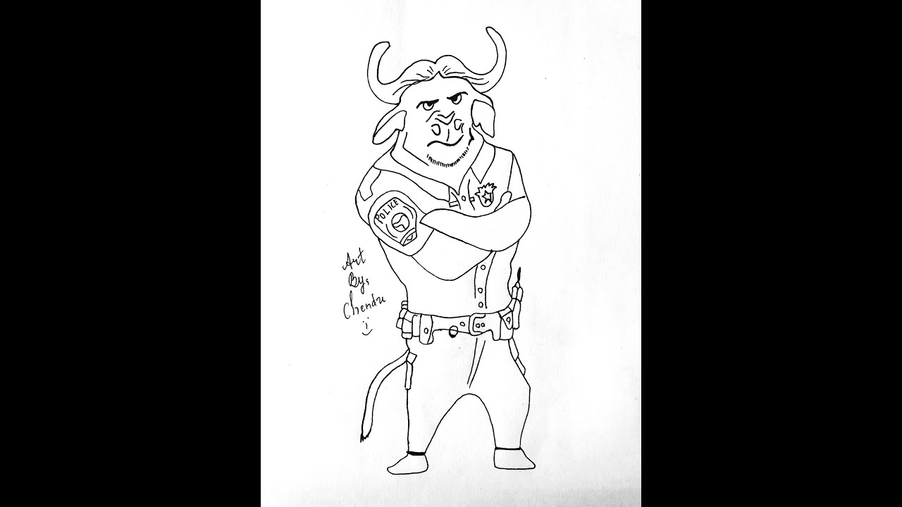 Draw with me Chief Bogo from Zootopia - YouTube