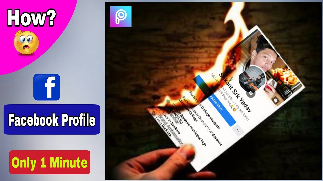 How To Make Viral Burning Facebook Profile Art|| New Facebook Viral ...