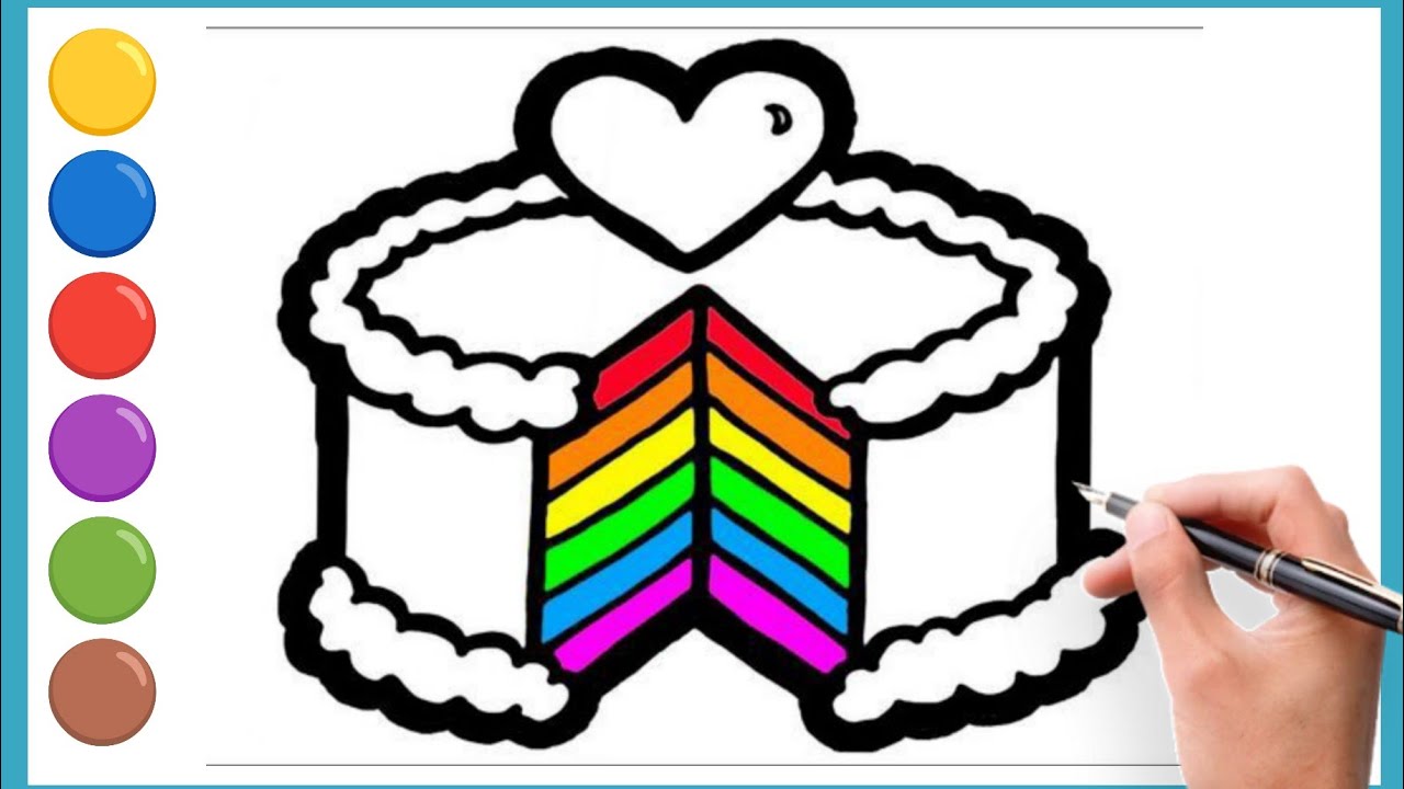 Cake Drawing / how to draw cake Drawing for kids - YouTube