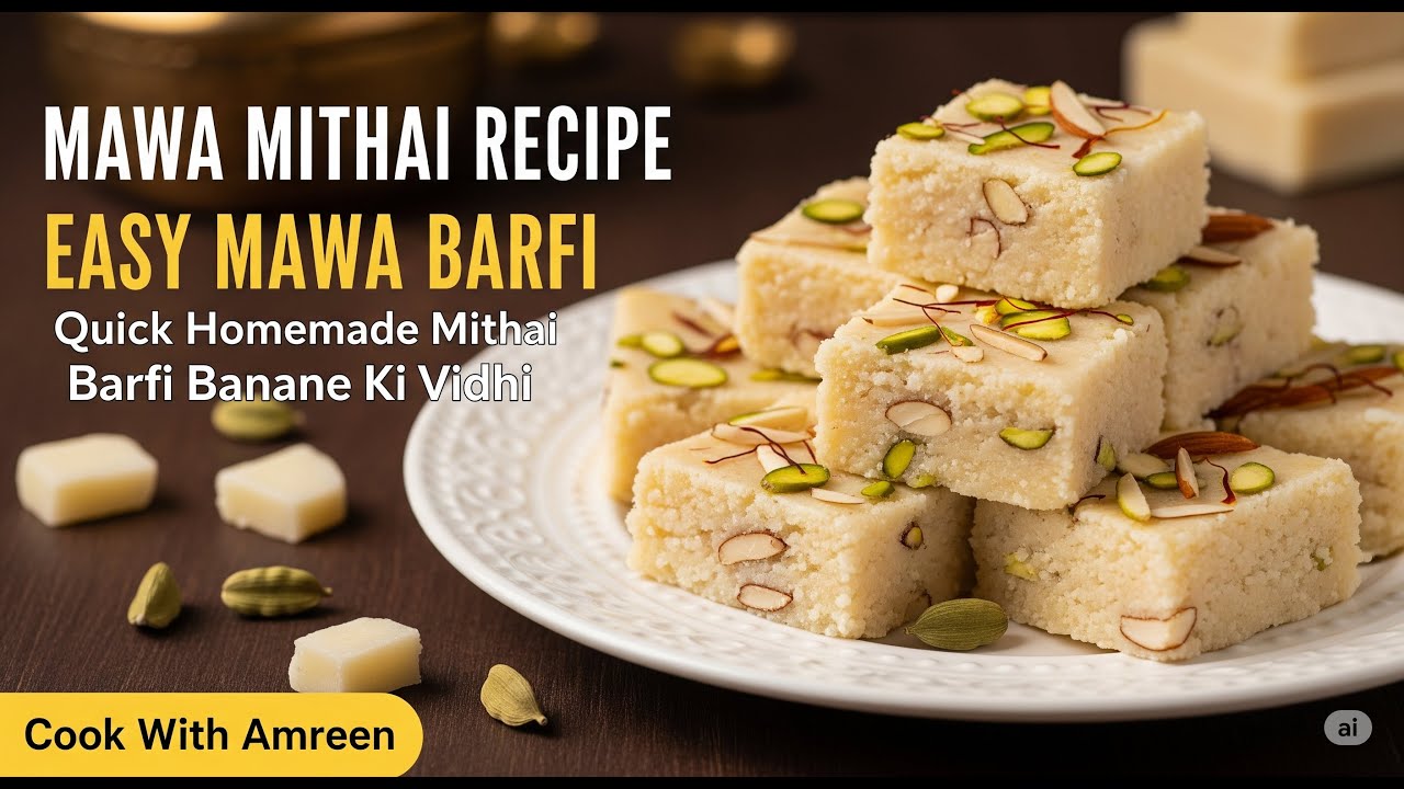 Mawa Mithai Recipe | Easy Mawa Barfi Banane Ki Vidhi | Quick Homemade ...