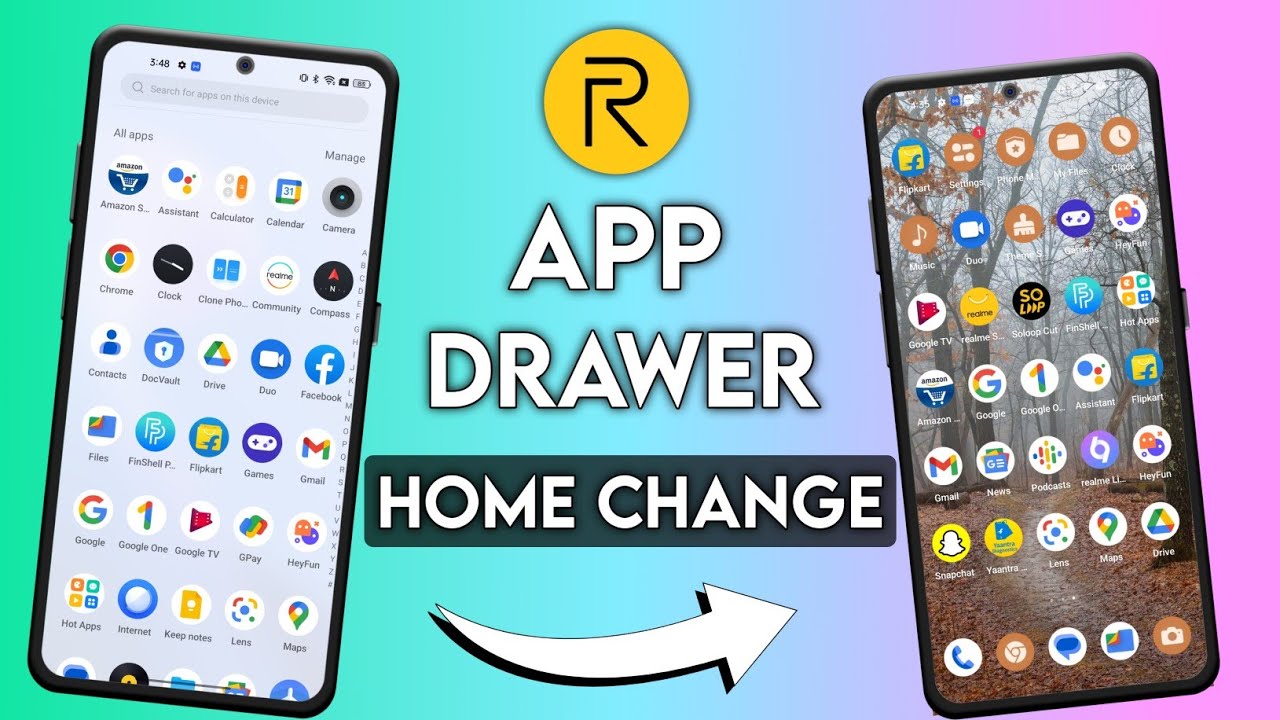 Relame App Drawer Disable | Home screen mode settings | Drawer mode and ...