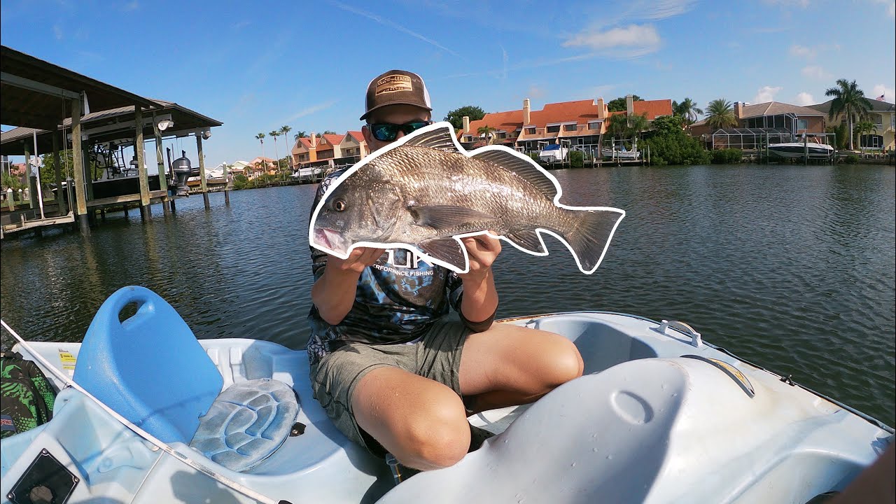 Fishing saltwater canal for black drum/ snapper - YouTube