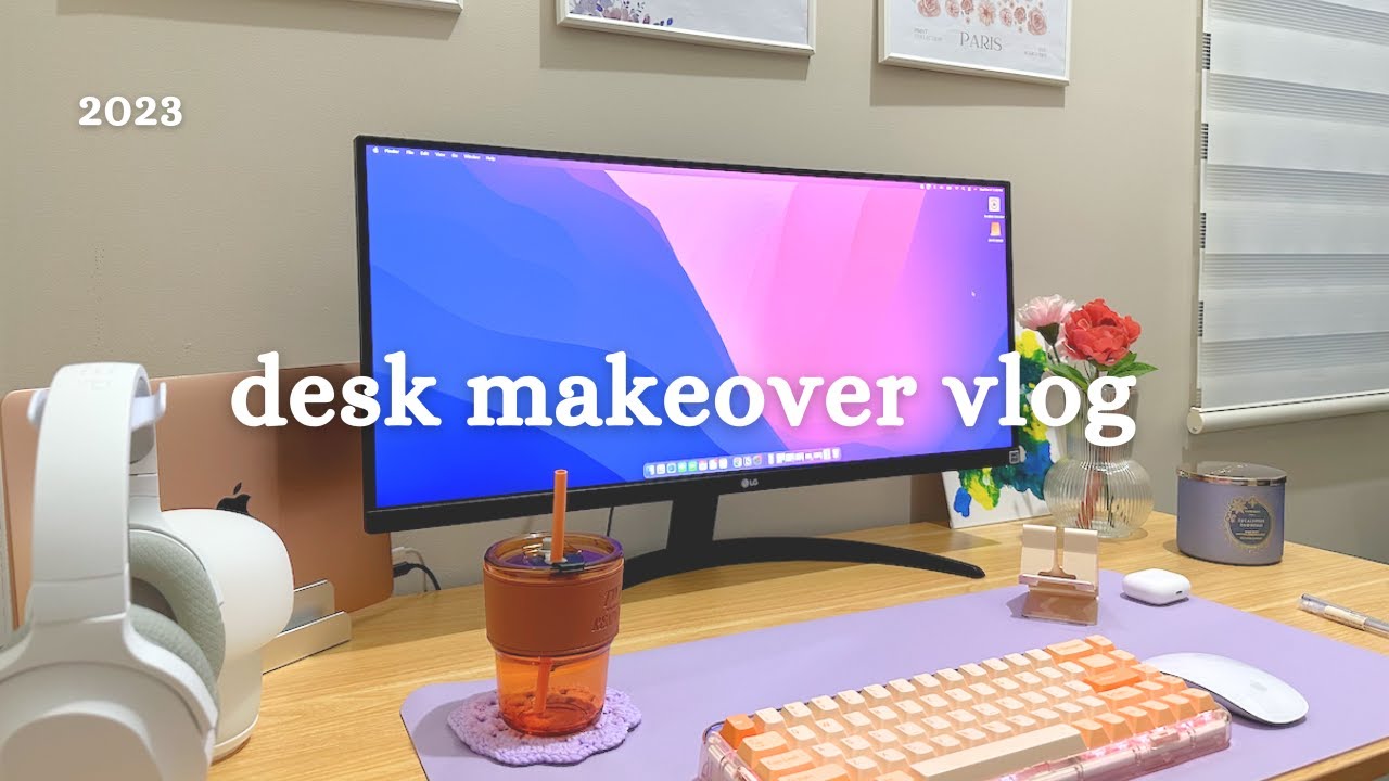 Desk Makeover Vlog 2023 | not so aesthetic desk but I like it - YouTube