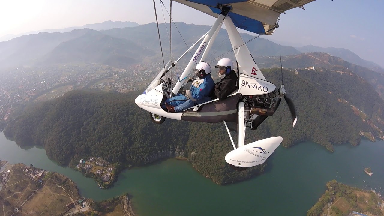 Ultra light aircraft flight in Pokhara - part 2 - YouTube
