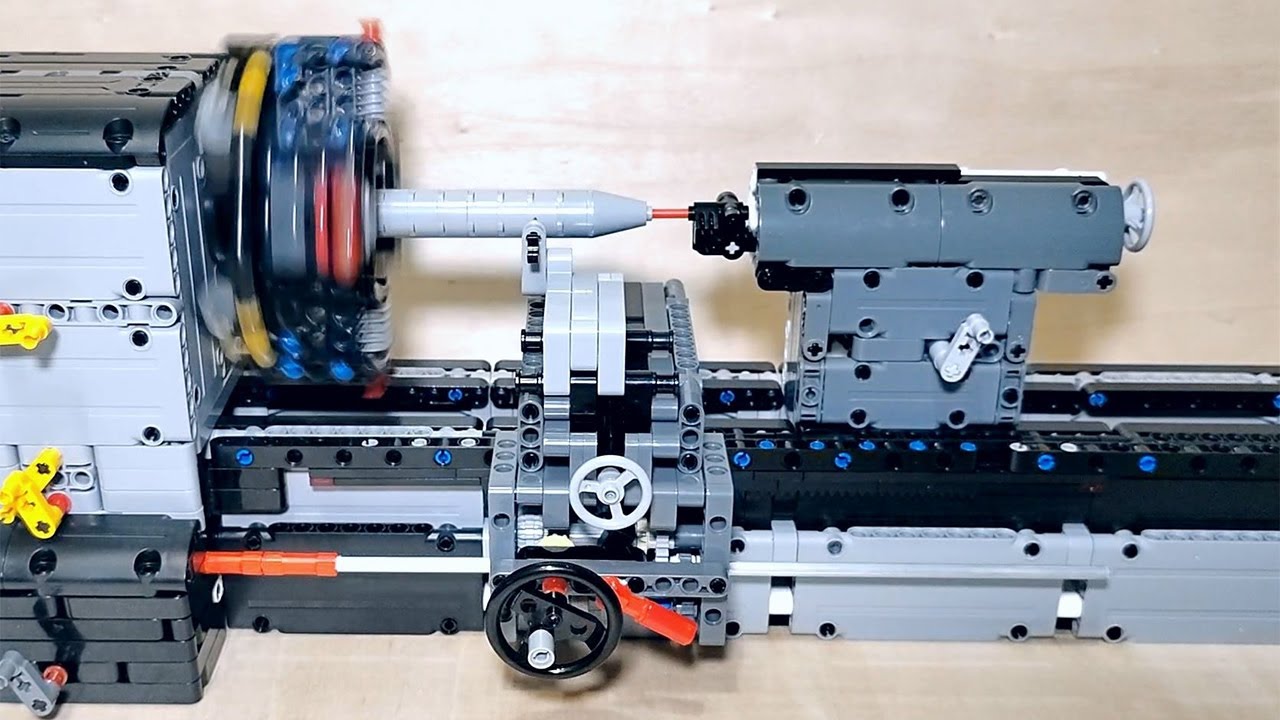 机床 车床 MOC-174432 Lego Lathe [乐高积木moc] - YouTube