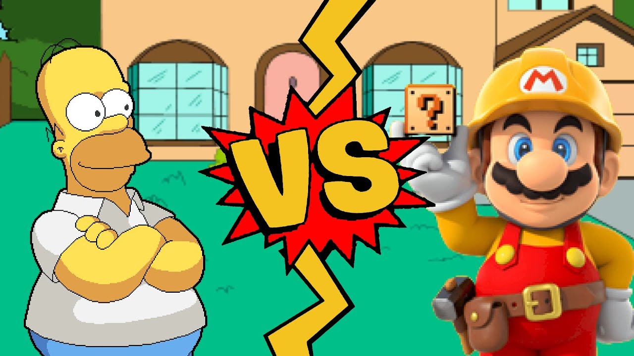 M.U.G.E.N. Battles | Homer Simpson vs Mario Maker | The Simpsons vs ...