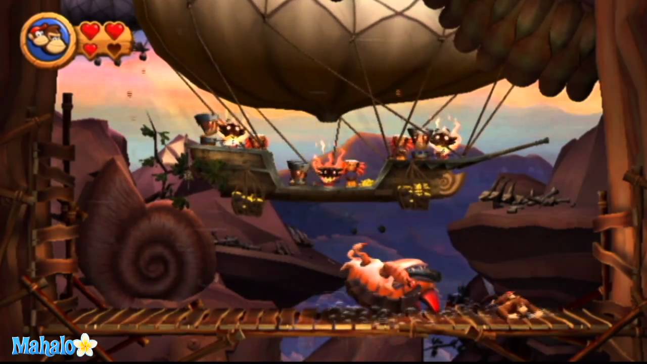 Donkey Kong Country Returns Walkthrough Level 6-B Thugly's Highrise ...