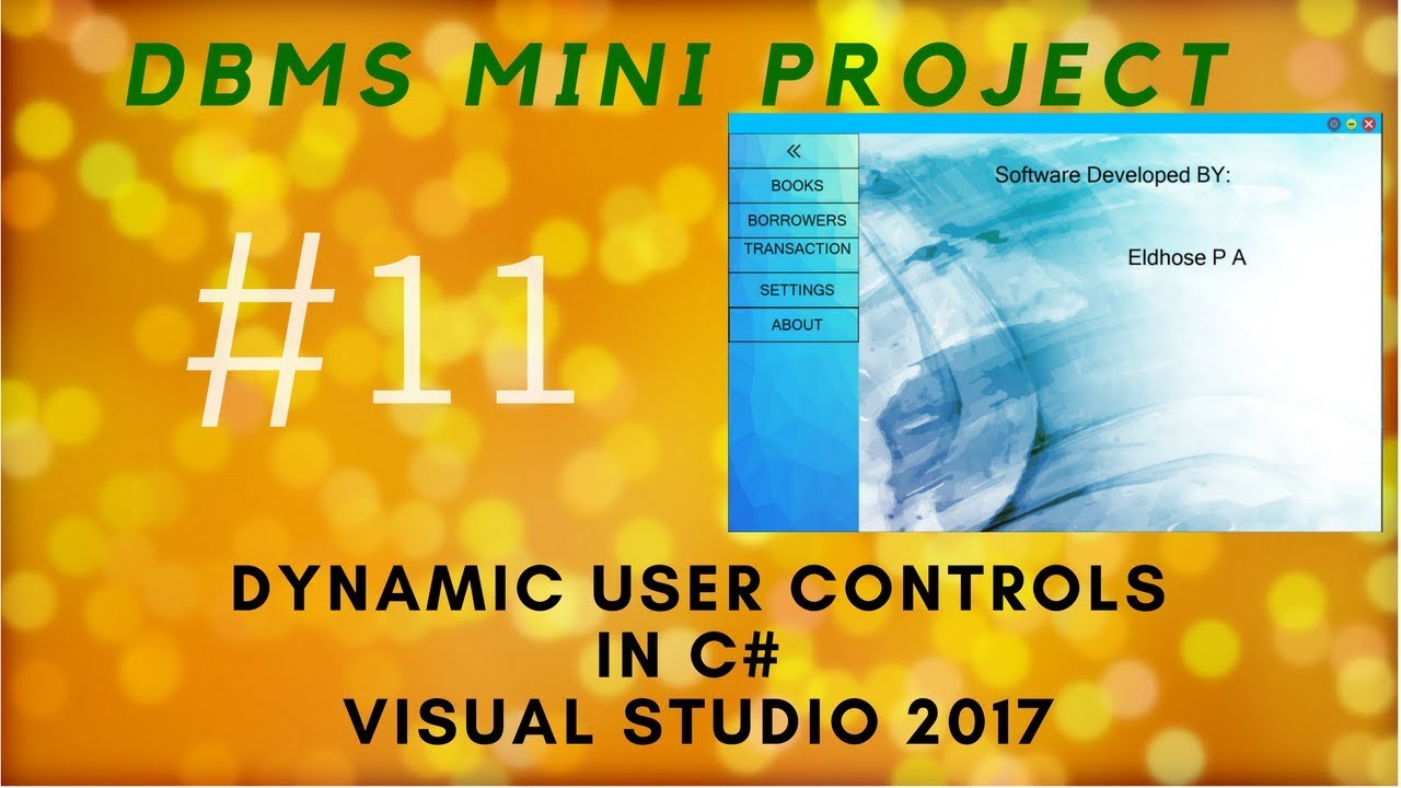 Dbms Mini Project Part 11 Dynamic User Controlls In C Youtube