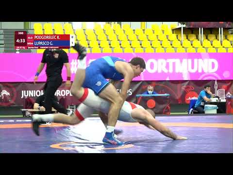 1/4 GR - 87 kg: K. PODGORELEC (SLO) v. G. LUPASCO (MDA)
