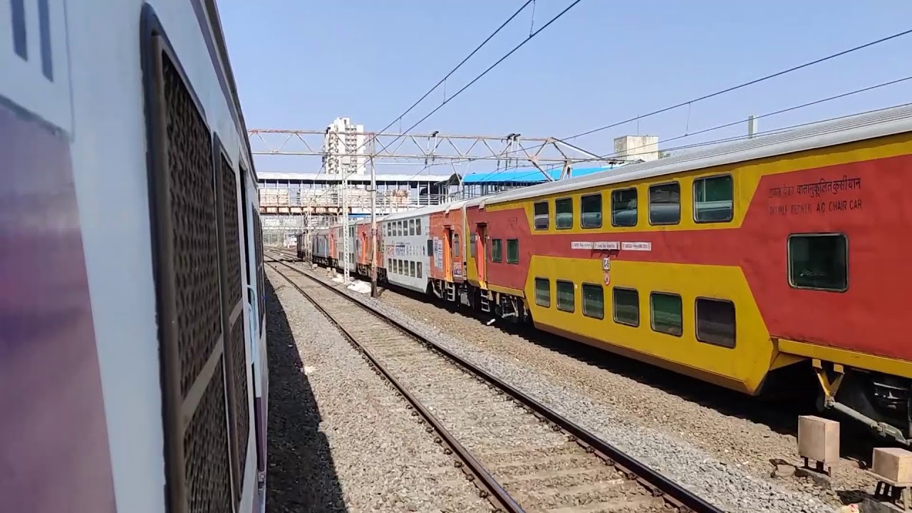 Fastest Double Decker Train Of India Overtaking Local Train At Dadar ...