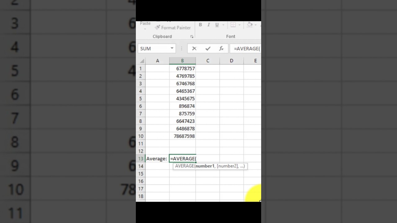 How To Get Average Of Numbers On Excel mathmash excel YouTube How To Get Average Of Numbers On Excel mathmash excel YouTube