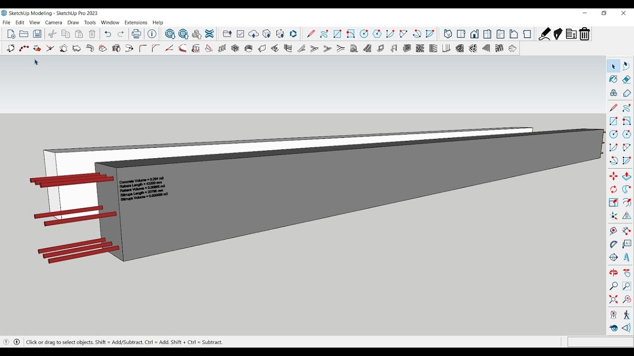 SketchUp Modeling 3D Beam Rebar with Plugin - SketchUp Pro 2023 - YouTube