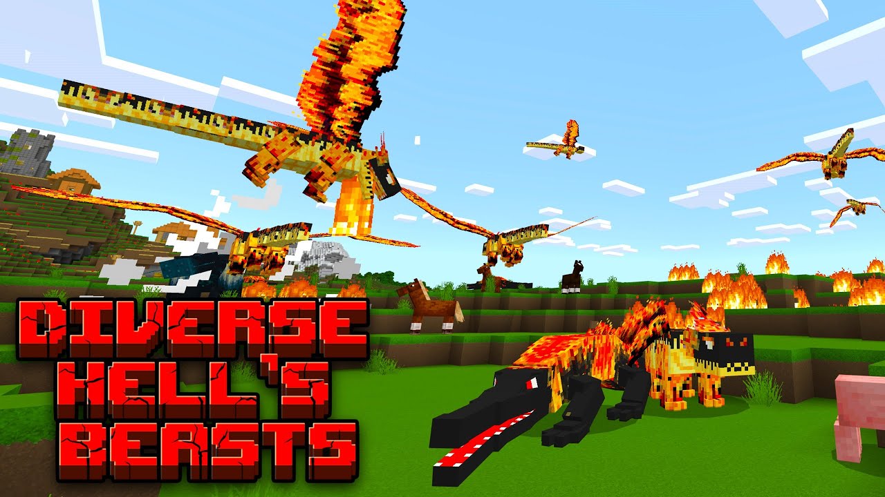 🔥 Unleash Infernal Beasts in Minecraft! 🐉🔥Mod Diverse Hell’s Beasts in ...