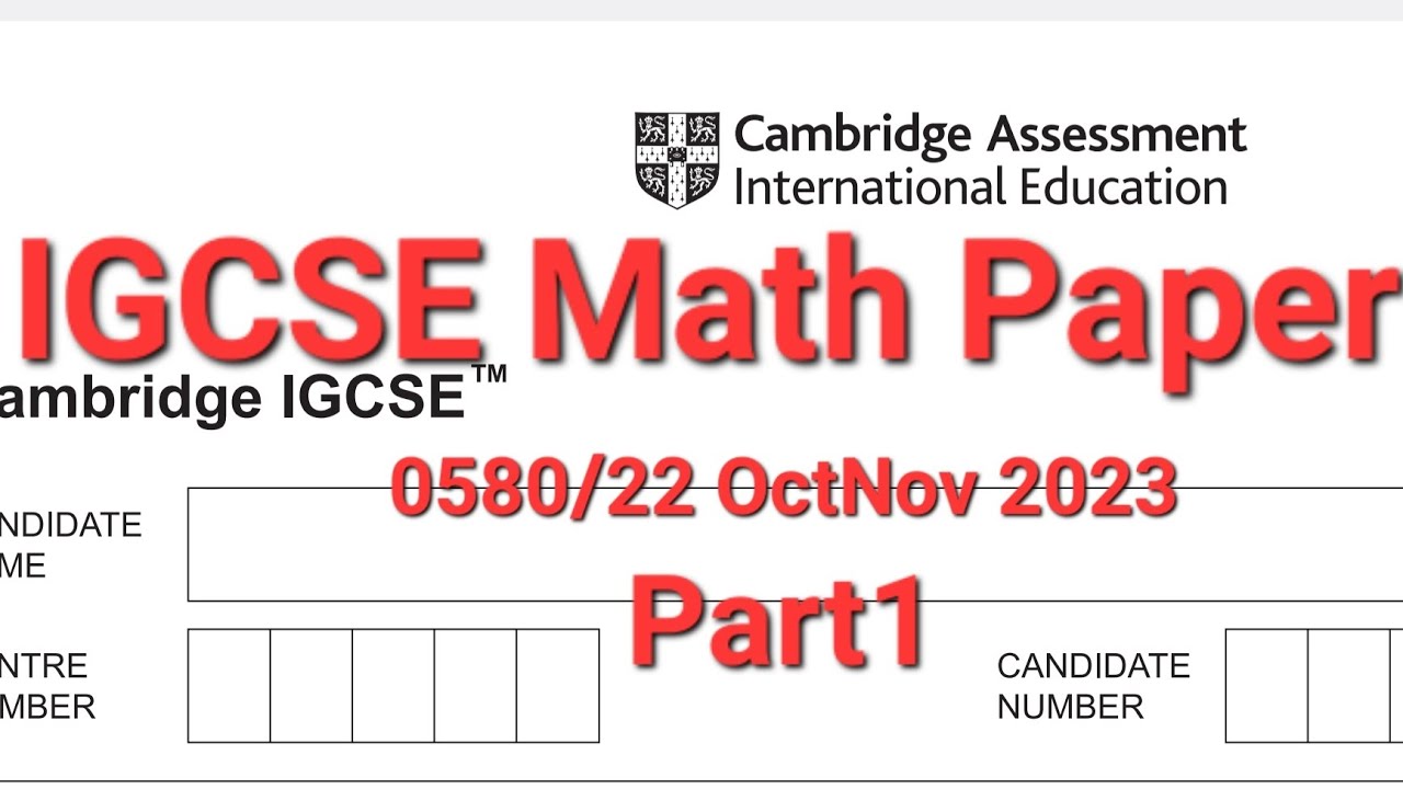 IGCSE Extended Paper Solved October November 2023 - YouTube