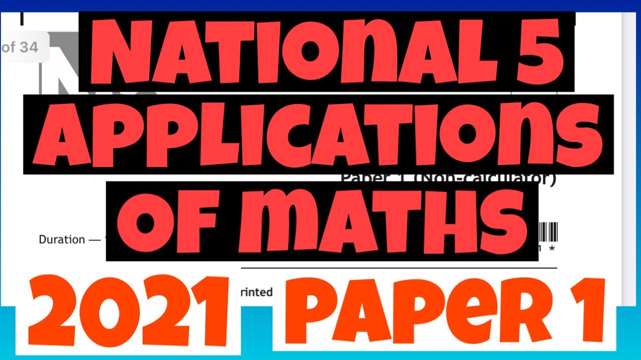 SQA National 5 Applications Of Mathematics 2021 Paper 1 Full Solutions SQA National 5 Applications Of Mathematics 2021 Paper 1 Full Solutions