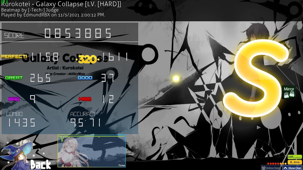 Osu!Mania Galaxy Collapse 3star map S rank - YouTube