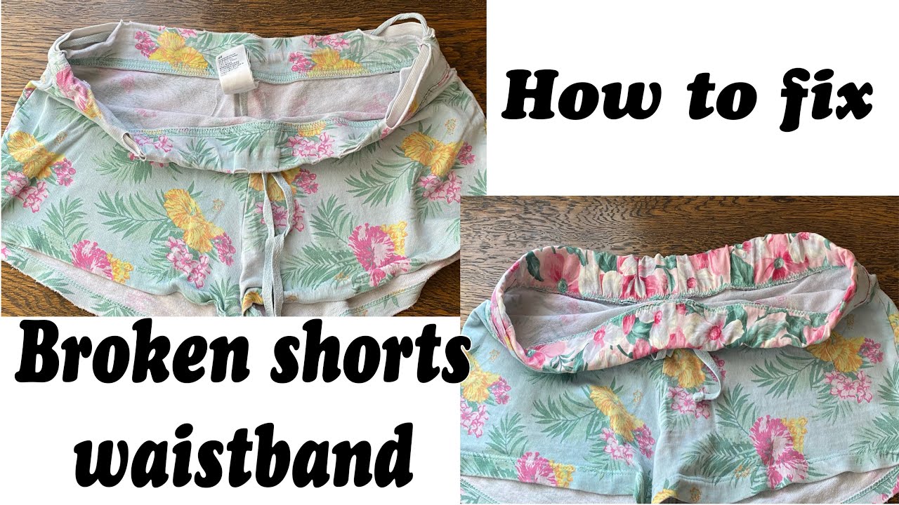 DIY..Broken Shorts waistband//How to fix broken waistband - YouTube