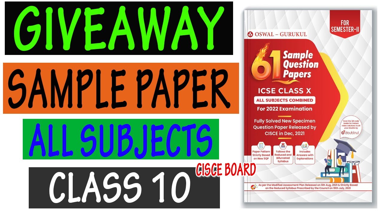 Oswal-Gurukul 61 Sample Question Papers for ICSE Class 10 Semester II ...