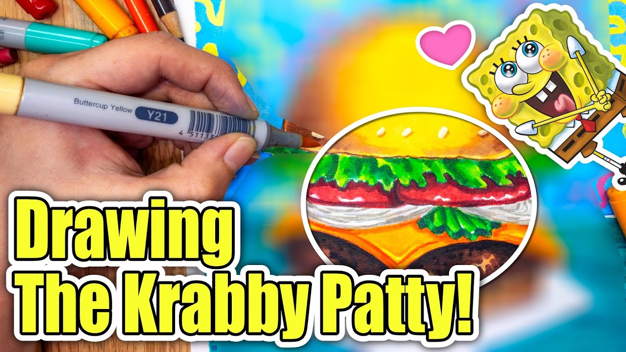 Drawing a REALISTIC KRABBY PATTY From Spongebob Squarepants! - YouTube