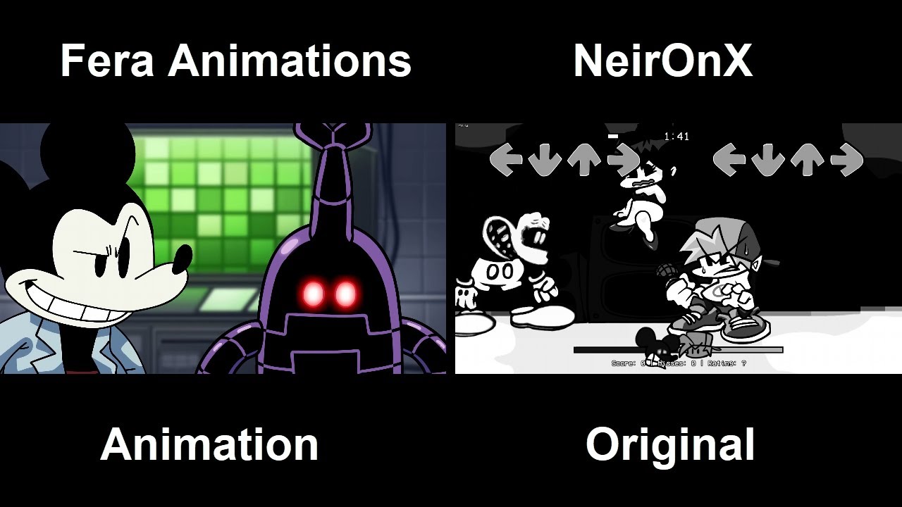 Really happy FNF But Everyone Sings It ( Original vs Animation ) ( Fera ...