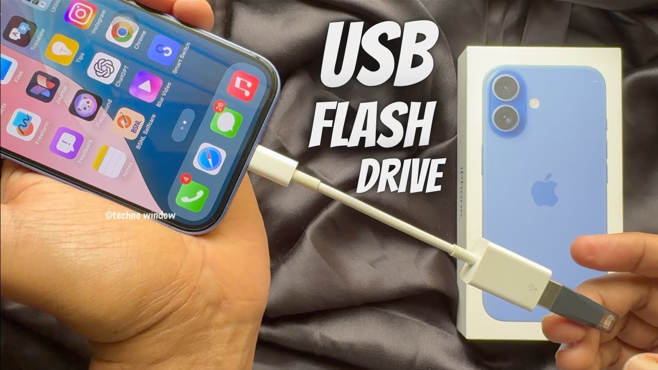 How To Connect A USB Flash Drive To iPhone 16 - YouTube