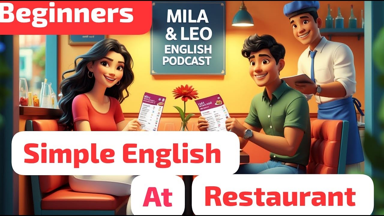 "Eating at a Restaurant – Easy English Conversation""Restaurant English ...